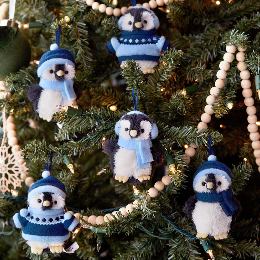 4 In. Arctic Holiday Ornament Set of 5 Penguins – Vermont Teddy Bear