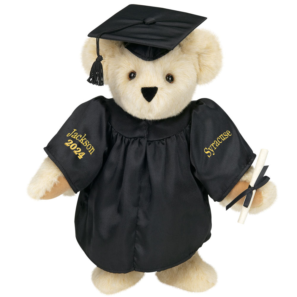 15 In. Graduation Bear in Black Gown – Vermont Teddy Bear