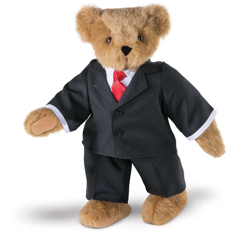 15 In. Business Bear, Black Suit – Vermont Teddy Bear