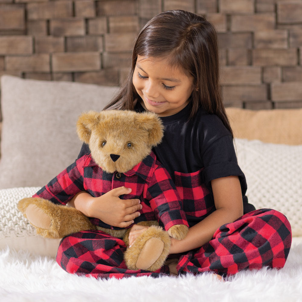 15 In. Vermont Flannel Bear, Red Buffalo Plaid – Vermont Teddy Bear